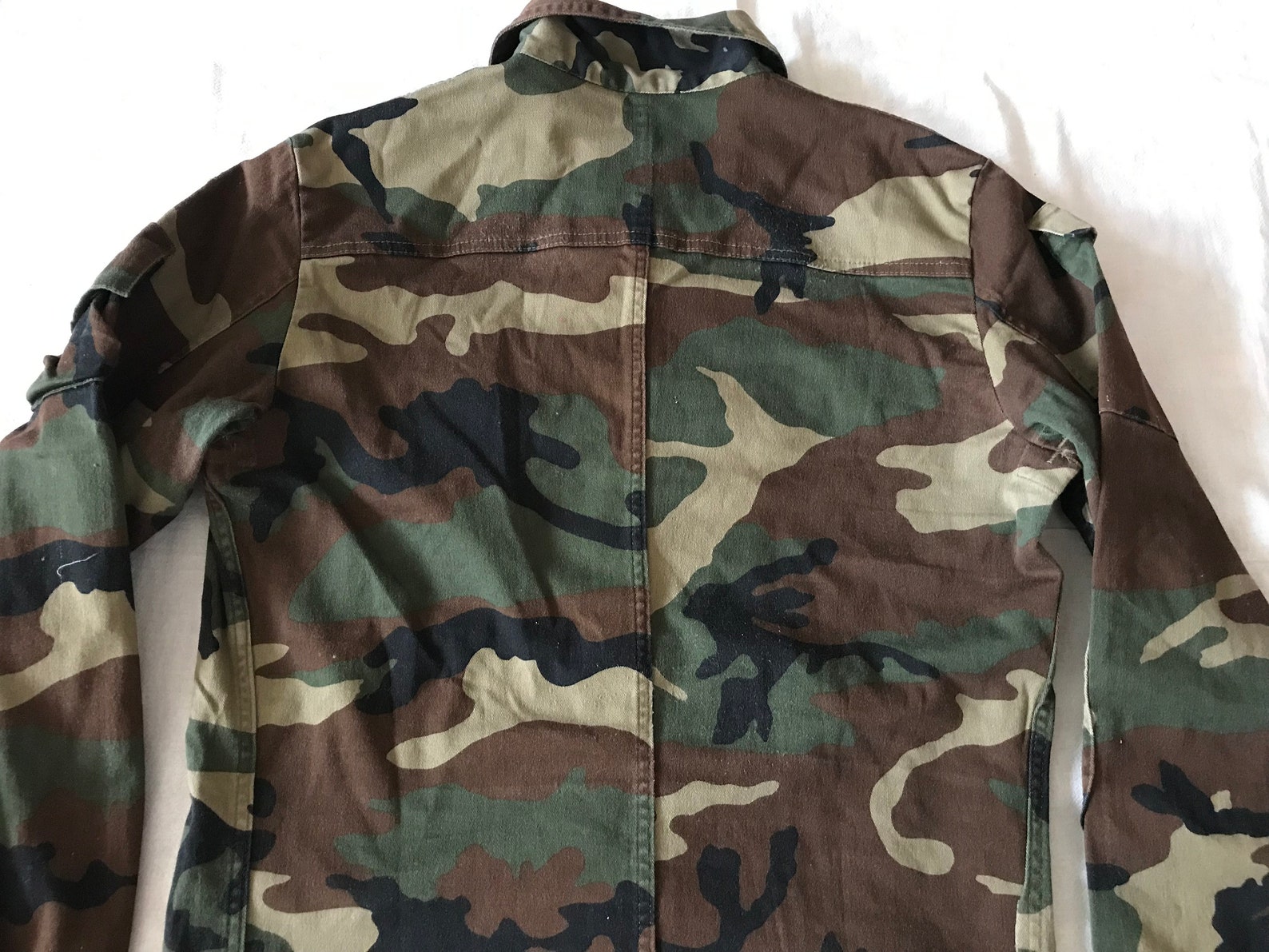 Giubba Italian Camouflage Military Field Jacket Overshirt Small 38 US ...
