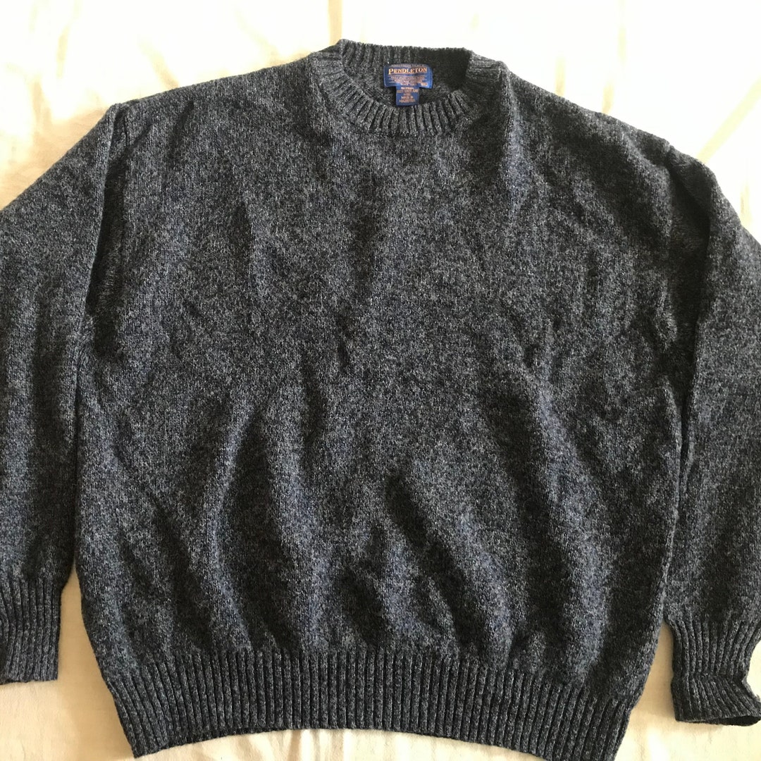 Pendleton Men's Pullower Pure Virgin Wool Sweater Crown Neck Size XXL 2XL US Blue Gray - Etsy
