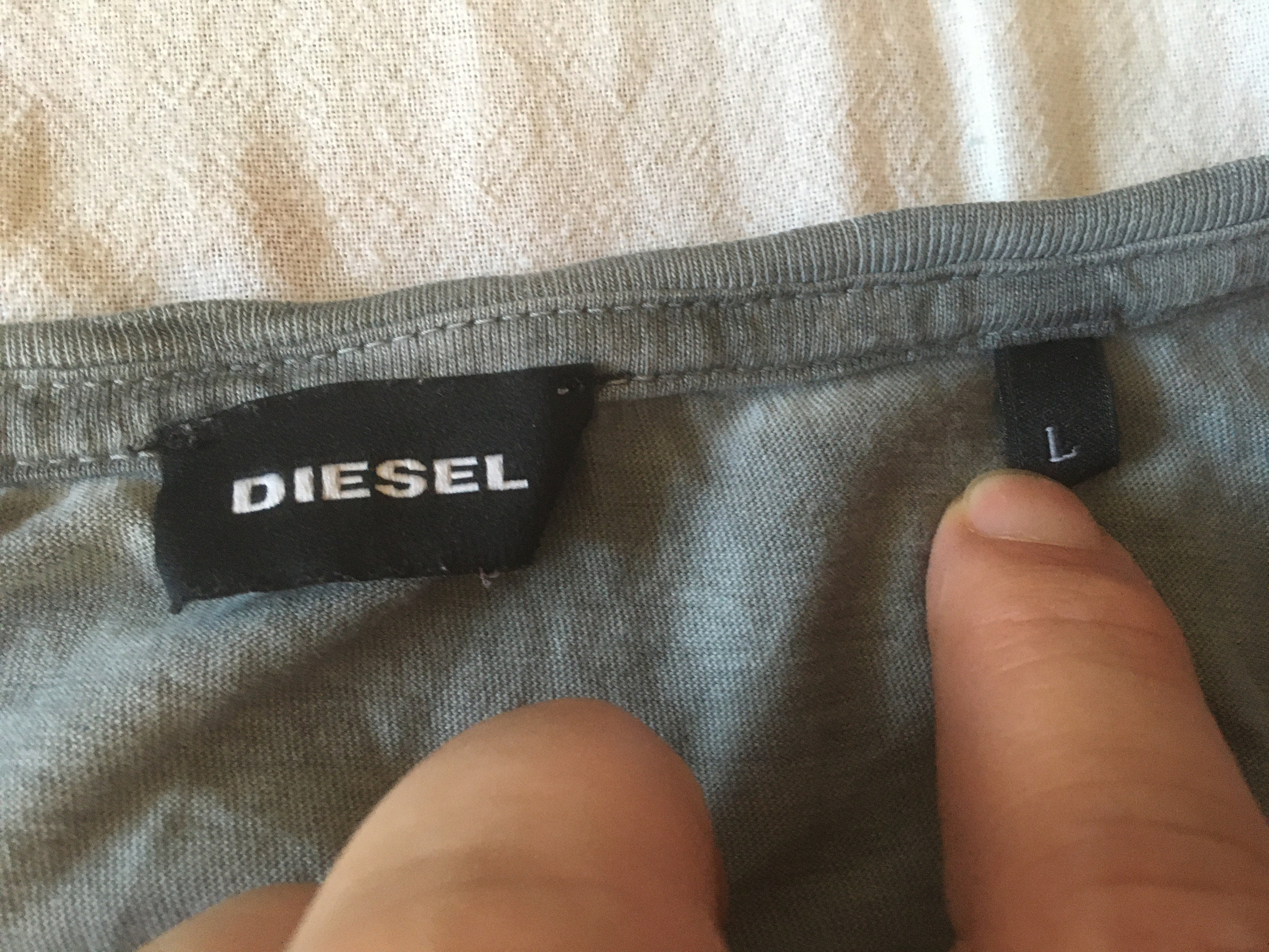 Diesel Industry Denim Division Gray T-shirt Men's or Unisex Wide Neck ...
