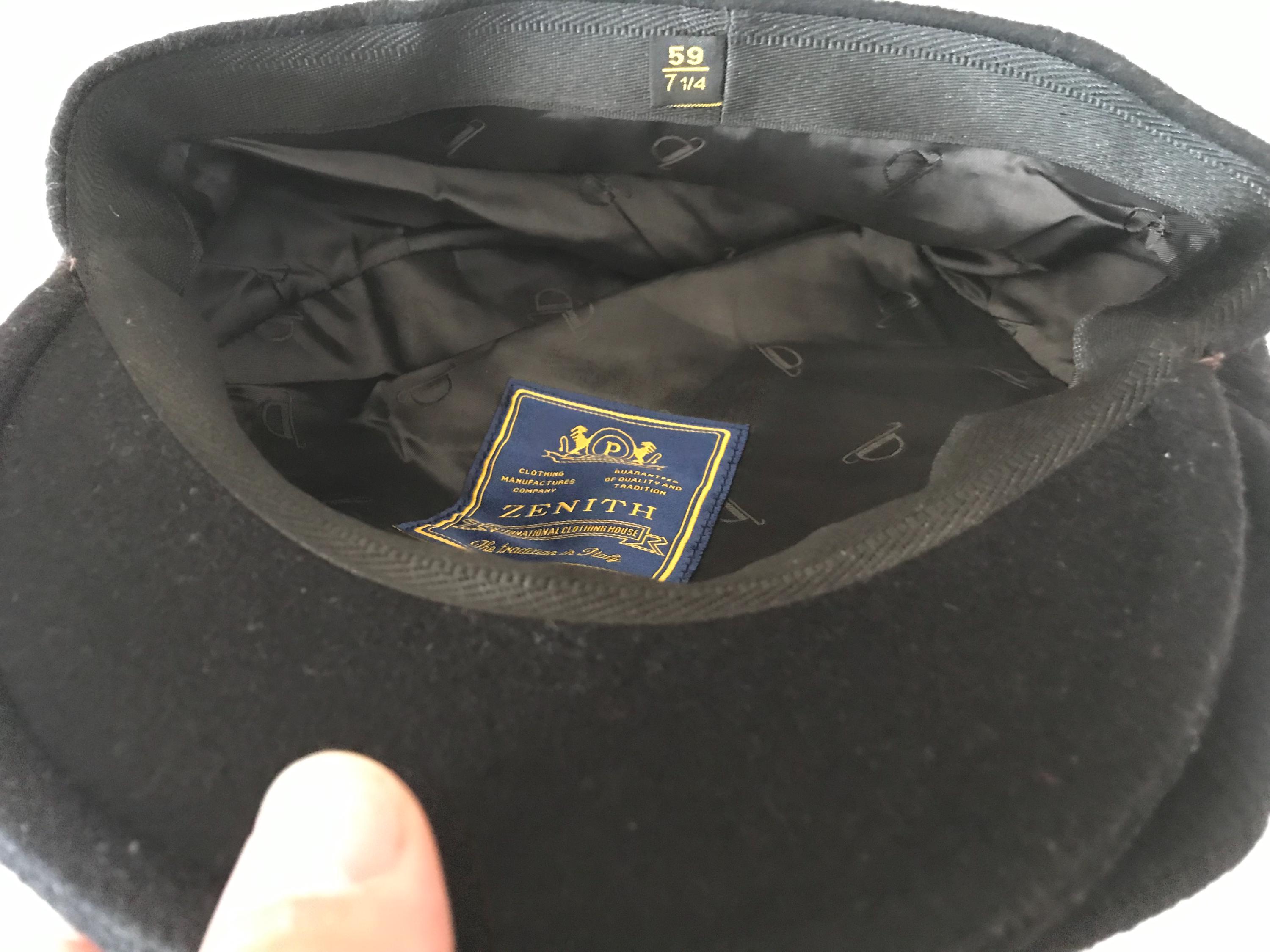 Zenith Made in Italy Newsboy Gatsby European Hat Black Pure Wool Large ...