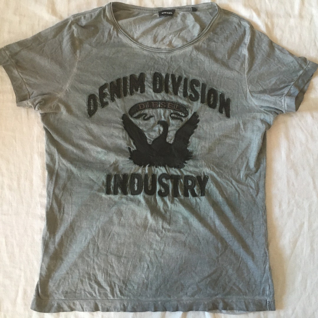Diesel Industry Denim Division Camiseta Gris Hombre o Unisex Cuello ...