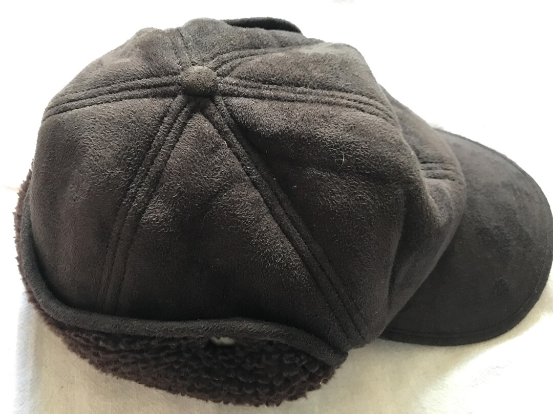 Fiebig German Men's Winter Visor Baseball Hat Brown W/ Earflaps Size 61 ...
