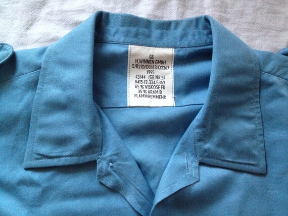 German Bundeswehr Vintage Blue Military Men's Shirt B… - Gem