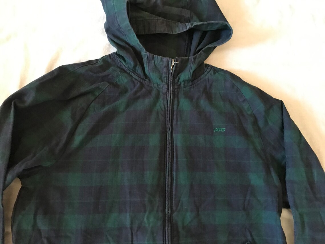 Vans Hoodie Zipped Overshirt Jacket Cotton Dark Blue Green - Etsy