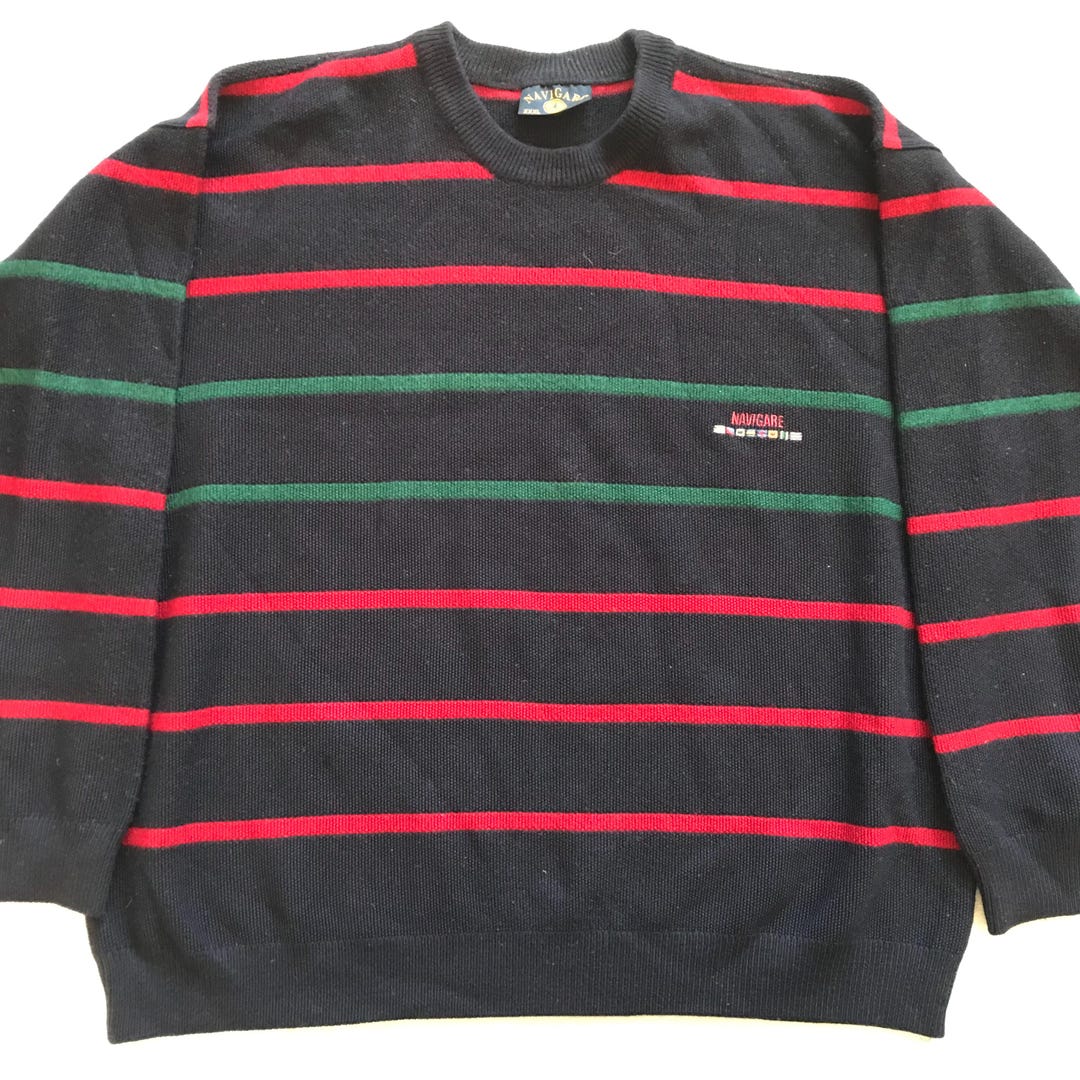 Navigare Italian Yachting Marine Men's Navy Blue Striped Pullover ...