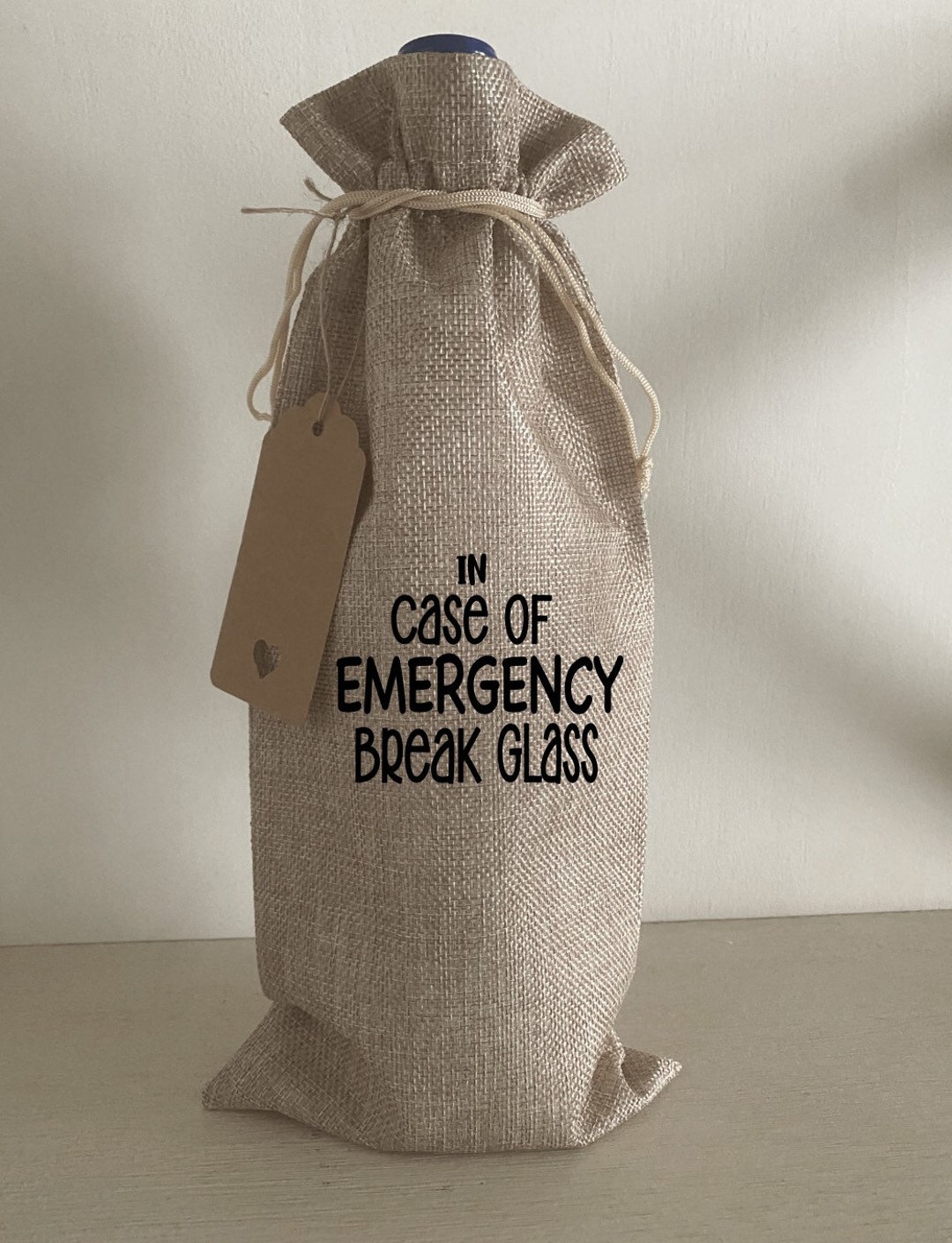 Break Glass in Case of Emergency Funny Wine Bag, Reusable Wine Bag ...