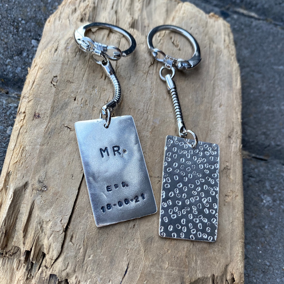 Wedding or Anniversary Keyrings Sterling Silver Happy - Etsy UK