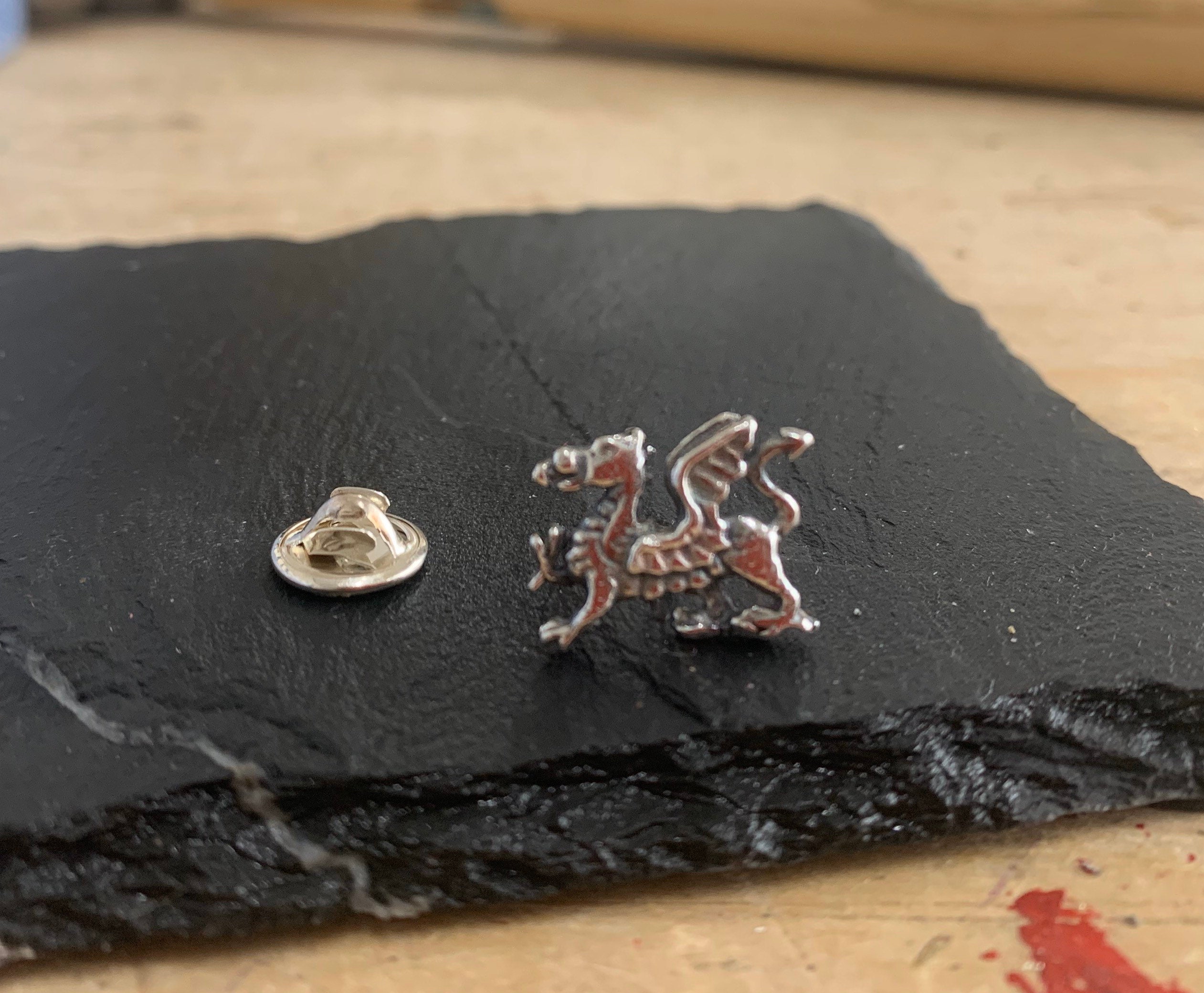 Sterling Silver Dragon Pin Badge/brooch - Etsy UK