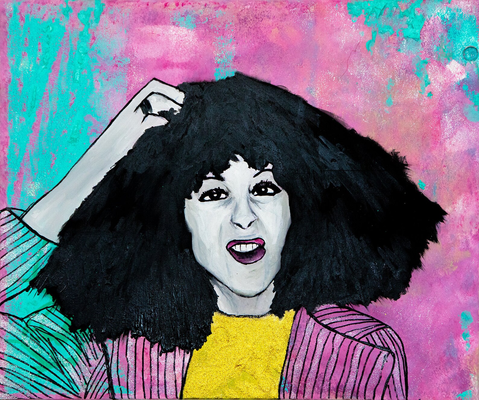 Gilda Radner-- Acrylic Abstract Painting-- Roseanne Roseannadanna - Etsy