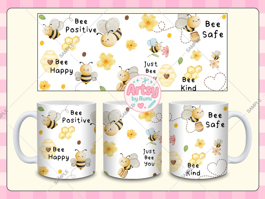 Bee Affirmations – 11oz Mug Template, PNG Files Digital - Etsy