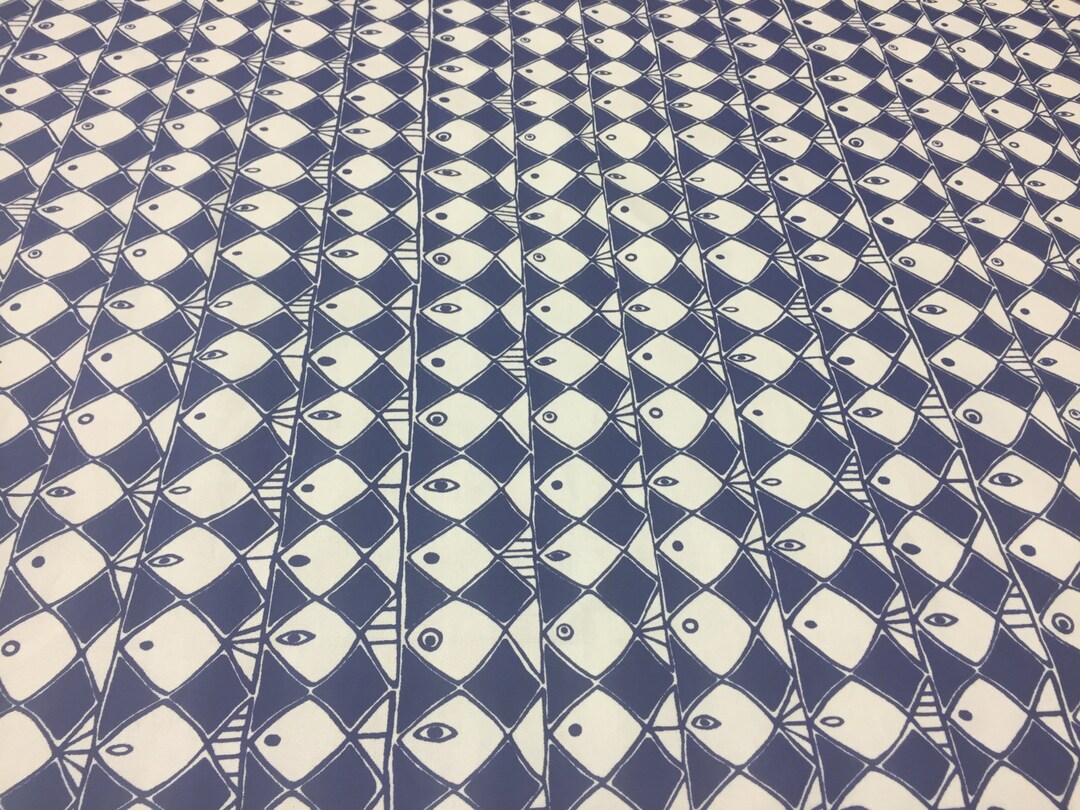 Scandinavian Upholstery Fabric, Cotton Fabric White Blue, Scandinavian ...