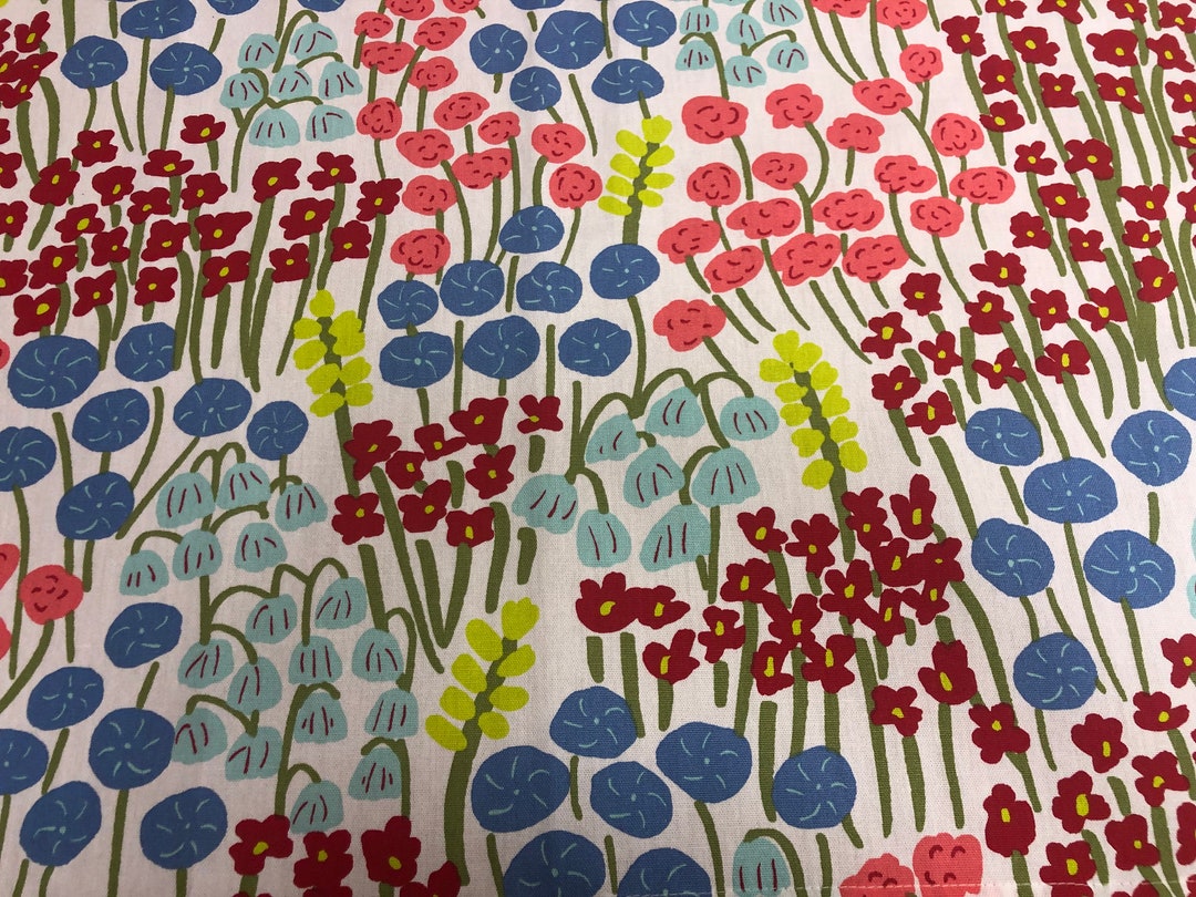 Scandinavian Cotton Fabric, Colorful Fabric, Modern Style, Flower ...
