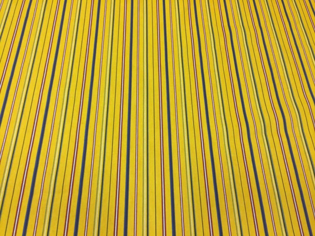 Scandinavian Cotton Yellow Striped Fabric Yellow Fabric Cotton Fabric ...