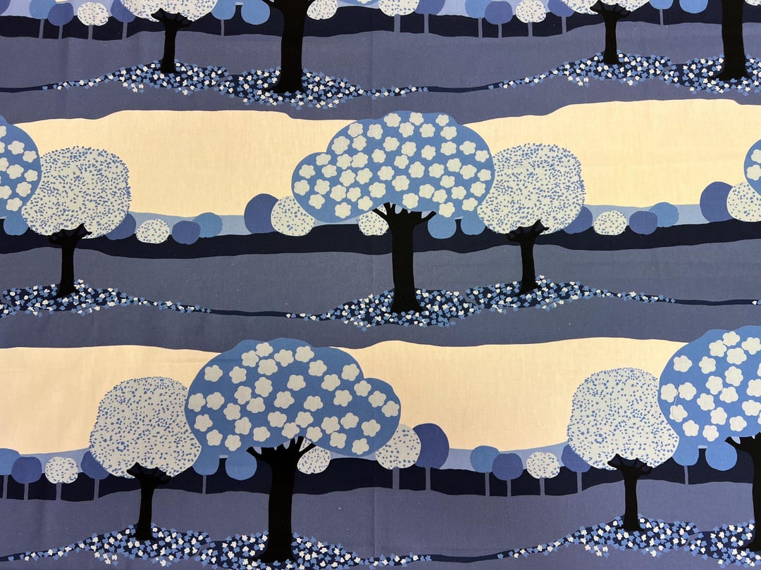 Scandinavian Fabric Upholstery Fabric Cotton Fabric Blue Fabric Swedish ...