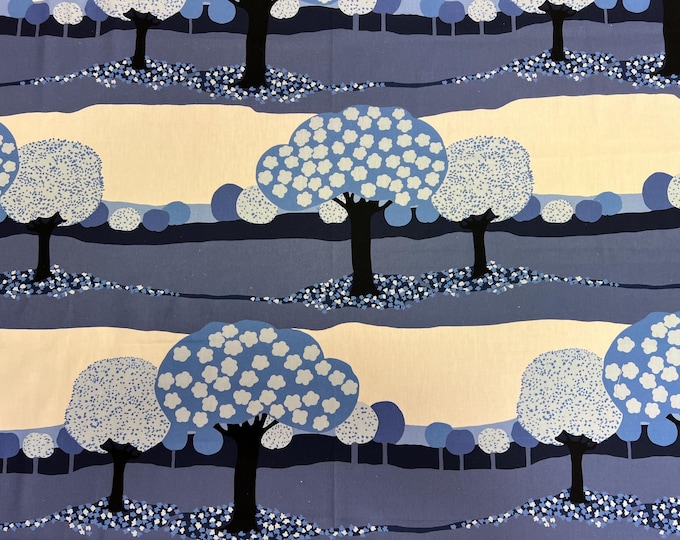 Scandinavian Fabric Upholstery Fabric Cotton Fabric Blue Fabric Swedish ...