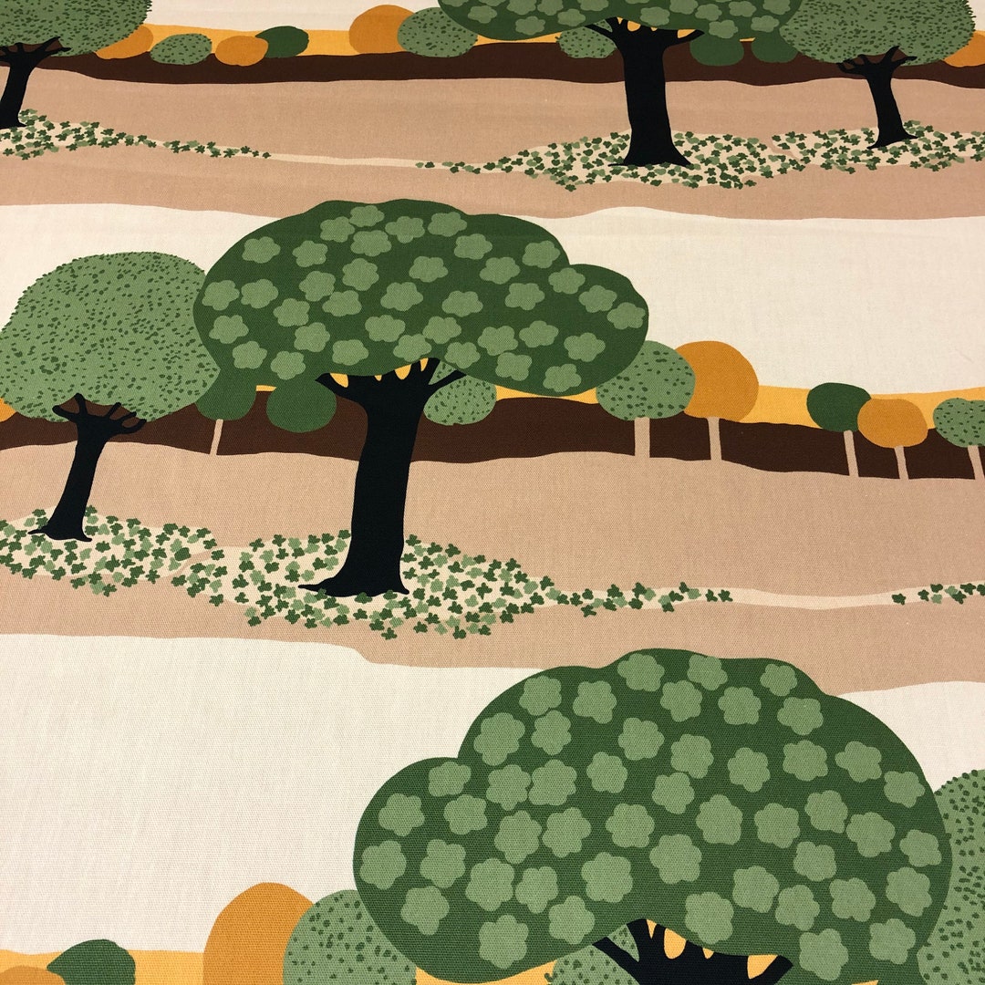 Scandinavian Fabric Upholstery Fabric Cotton Fabric Swedish Tree Print ...