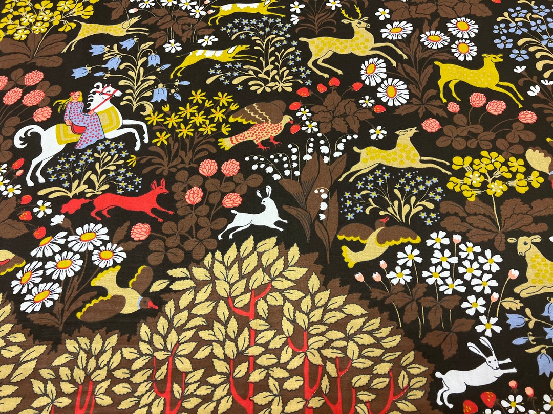 Cotton Fabric, Scandinavian Design, Fabric With Forest Theme, Fairytale ...