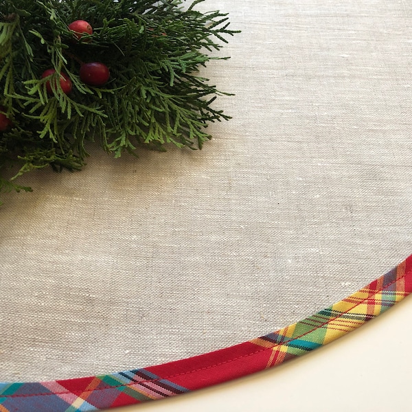 Christmas Tree Skirt Linen - Etsy