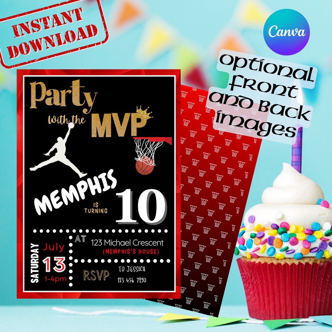 MVP Editable Birthday Invitation Template, Printable Birthday Party ...