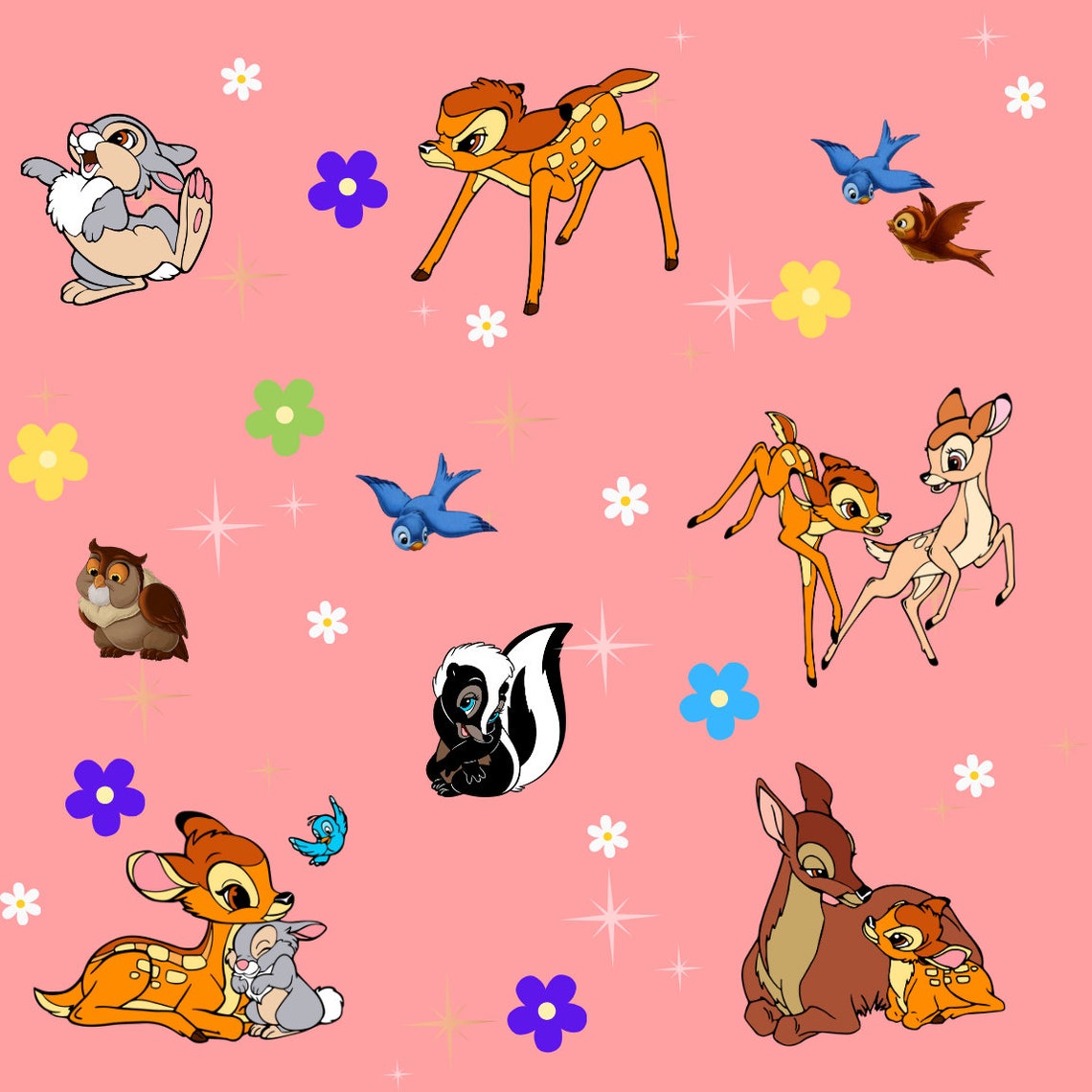 Bambi Inspired Digital Paper, Jpeg, Seamless - Etsy