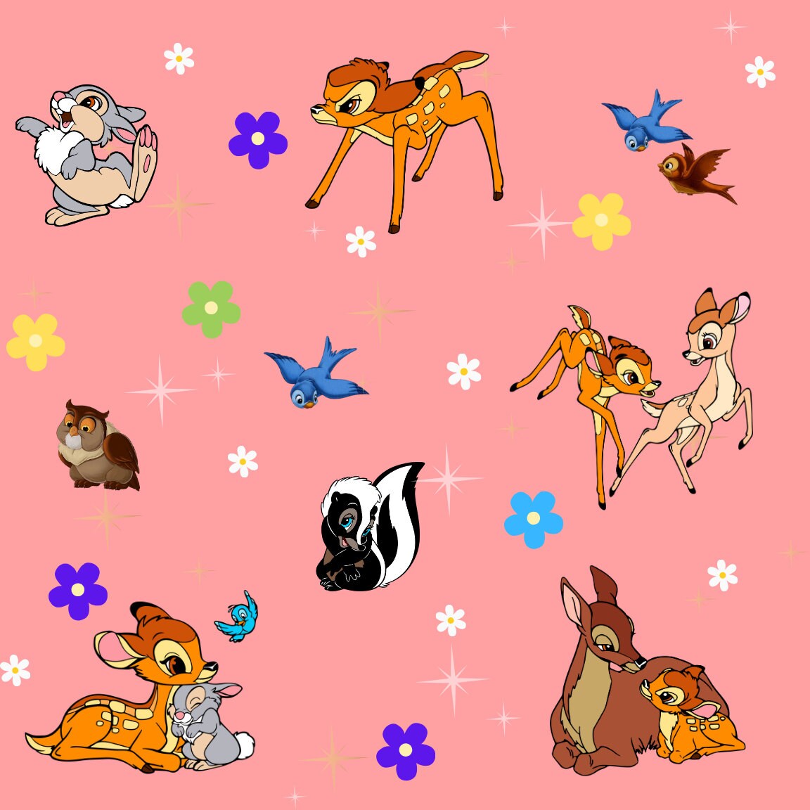 Bambi Inspired Digital Paper, Jpeg, Seamless - Etsy