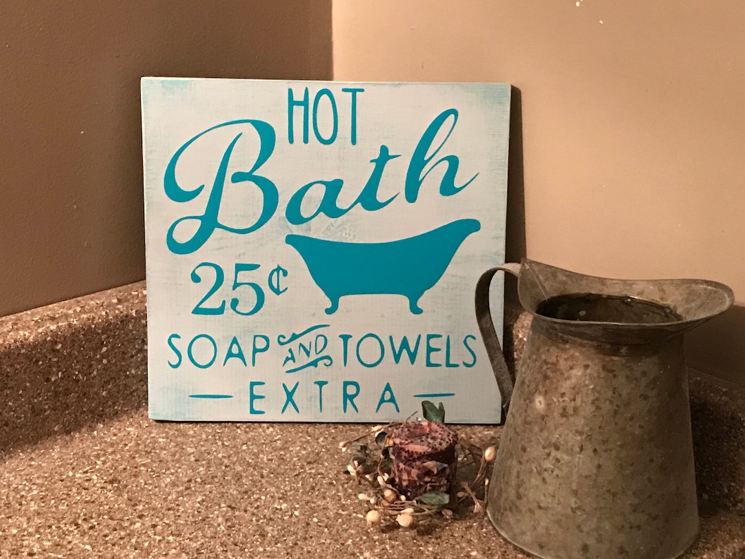 Hot Bath Bathroom Sign-bathroom Decor-bathroom Signs FREE Fast Shipping ...