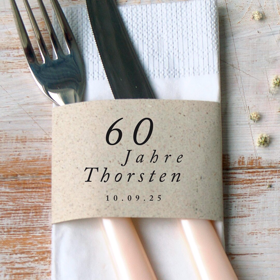 Birthday Decoration Banderole Personalized Set for Napkin Cutlery Quick ...