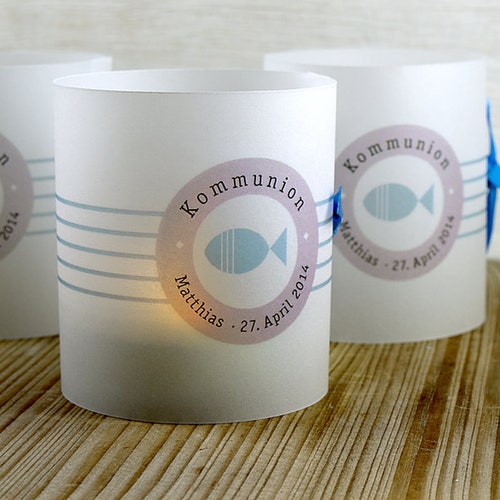 8 X Table Light Communion Confirmation Baptism Motif Boat Blue - Etsy