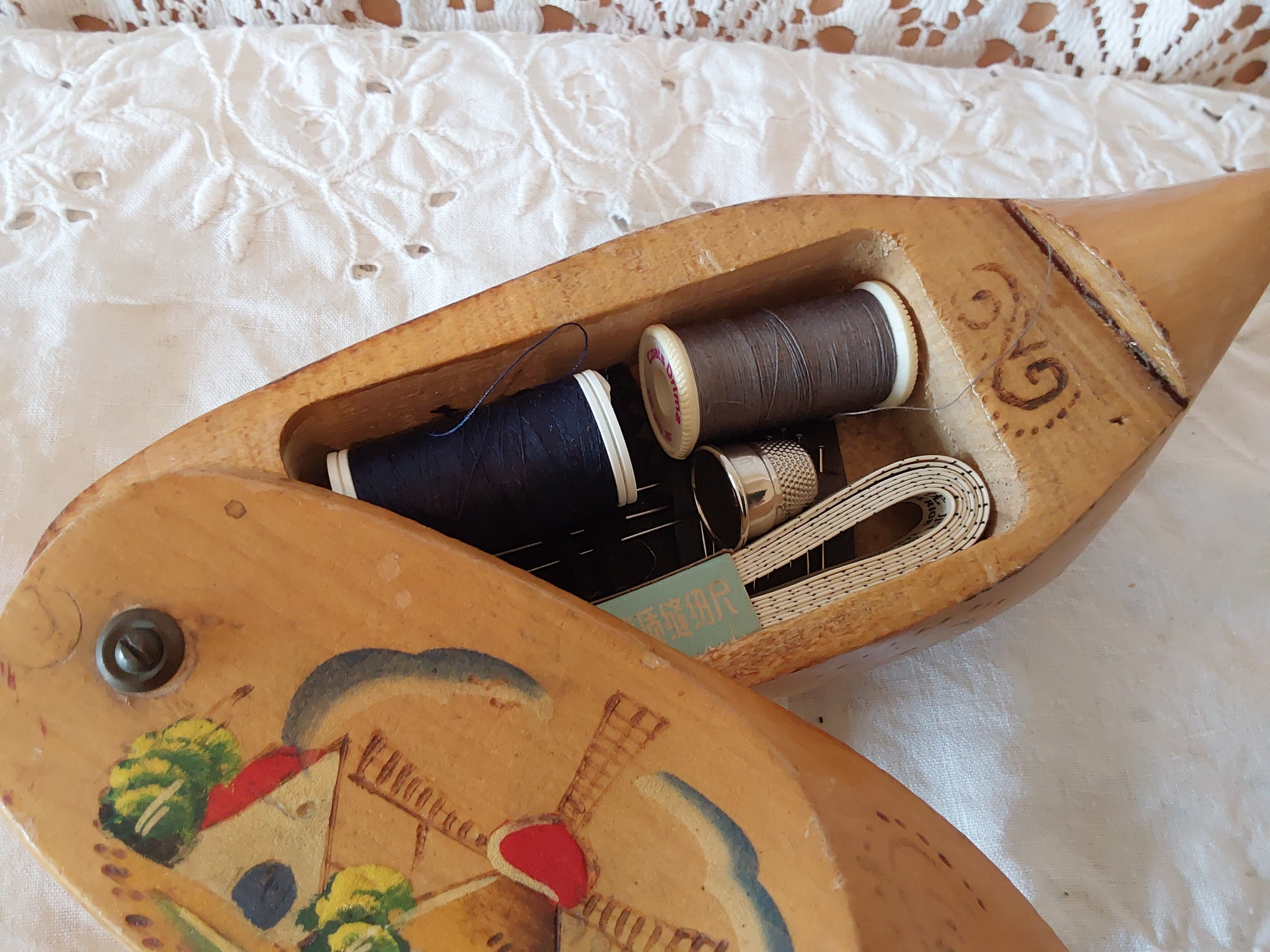 Vintage Dutch Clog Sewing Box - Etsy