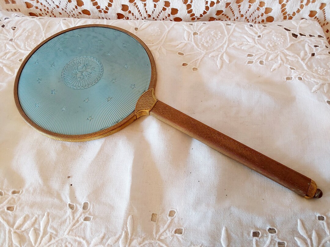 Vintage Long Handled Mirror - Etsy