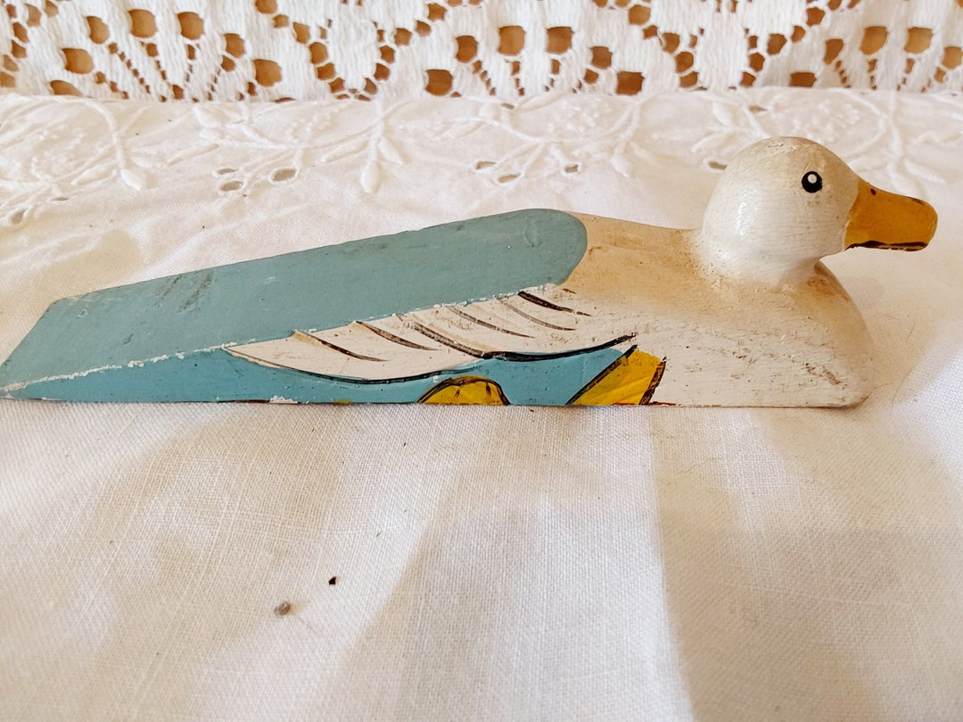 Vintage Wooden Duck Doorstop - Etsy