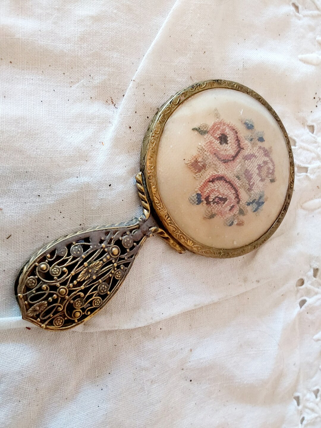 Vintage Mini Hand Mirror - Etsy