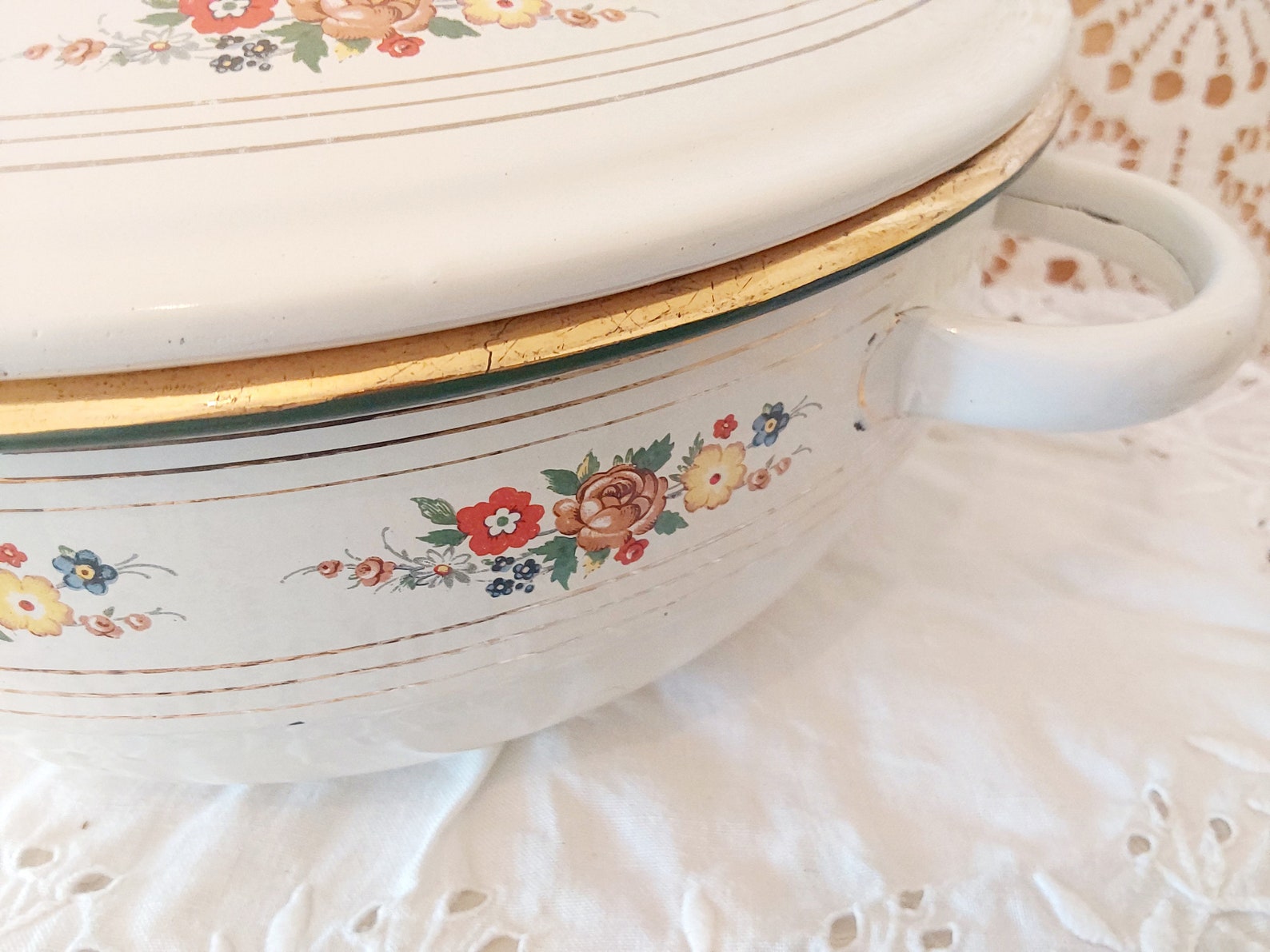 Vintage French Enamel Cooking Pot - Etsy