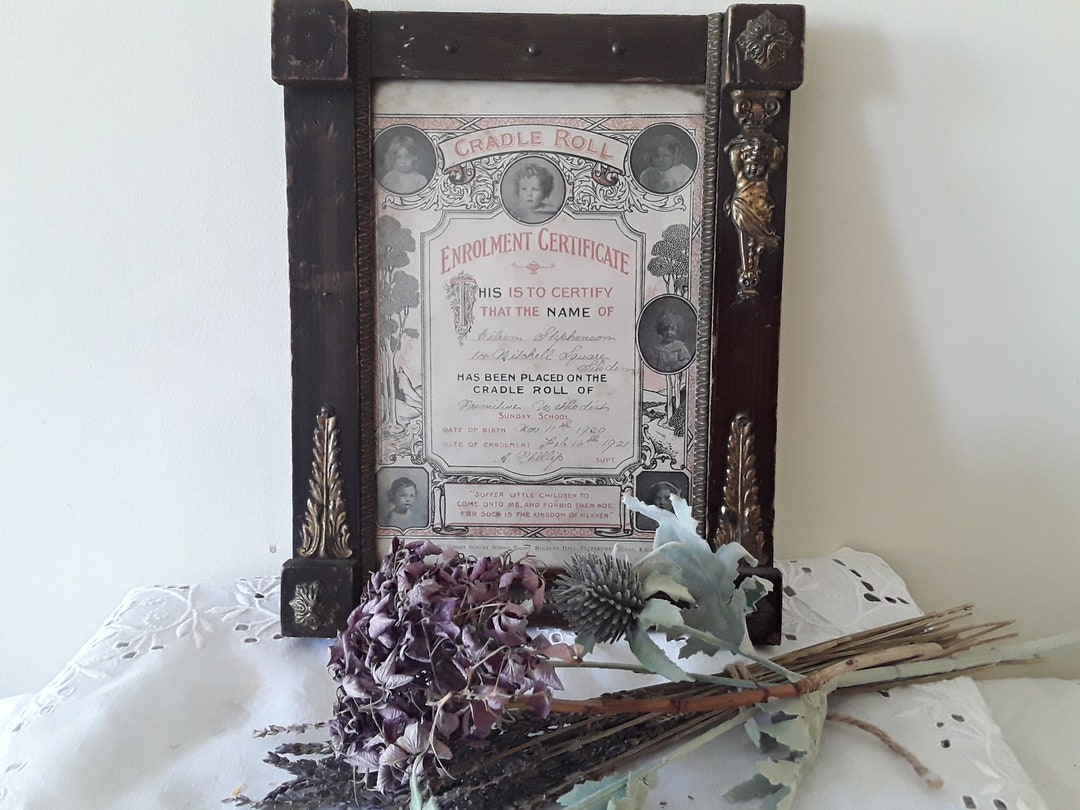 Antique Certificate in Wooden Frame - Etsy
