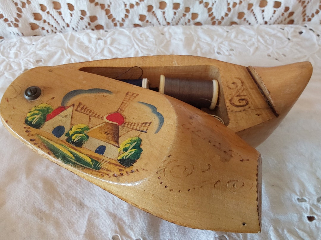 Vintage Dutch Clog Sewing Box - Etsy