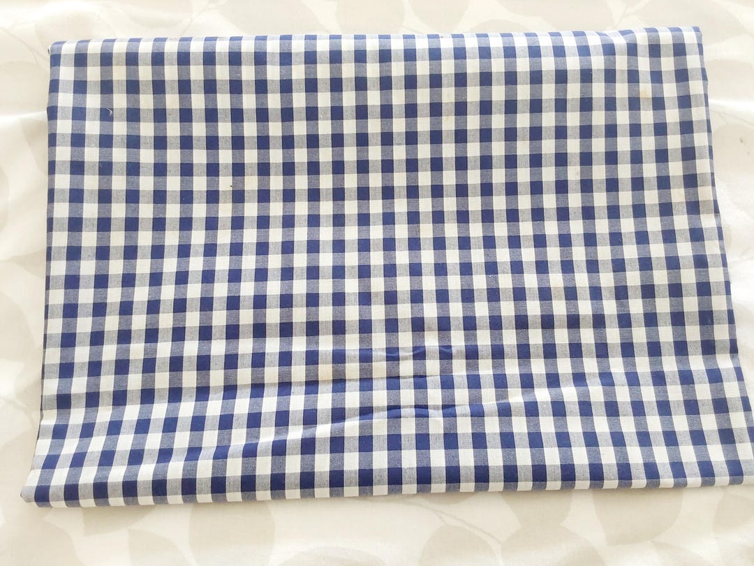 Vintage Blue Check Scrap Fabric/ Patchwork Fabric - Etsy