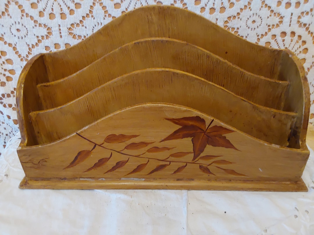 Vintage Wooden Letter Rack - Etsy