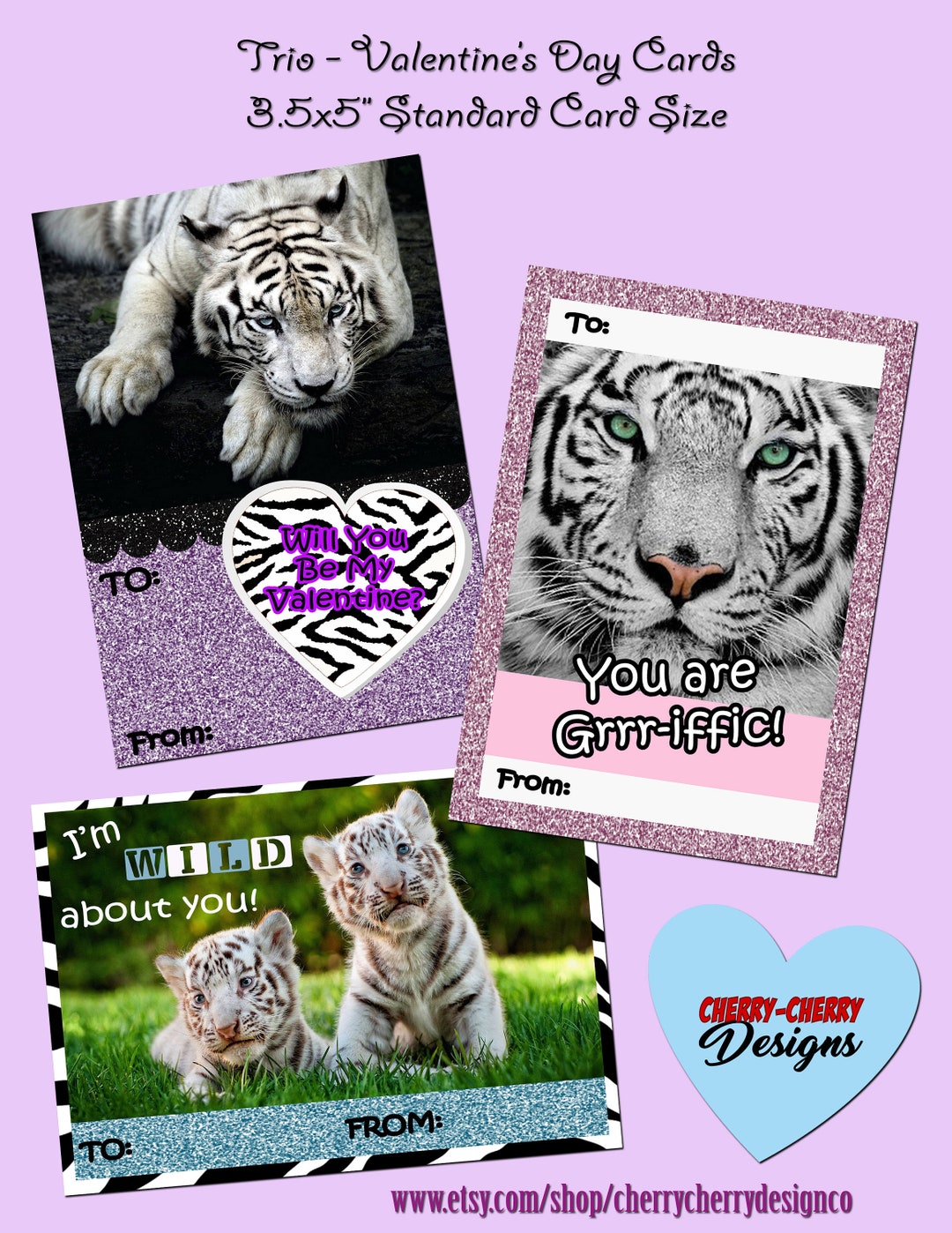 Valentines Day Cards // Bengal Tiger // Valentine // Vday Cards // Vday ...