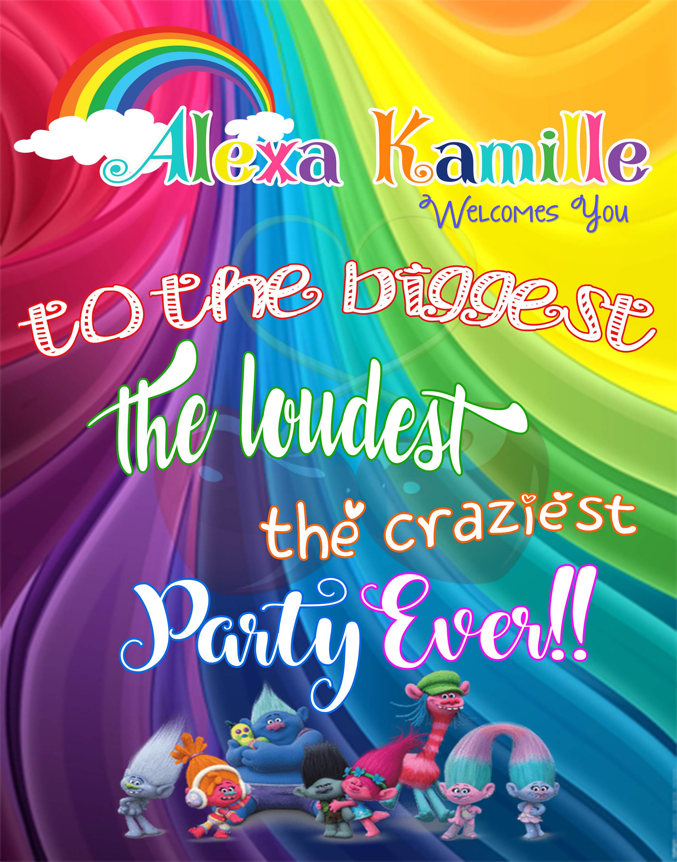 Trolls // Poster Board // Trolls Gang // Birthday Sign // Door Sign ...