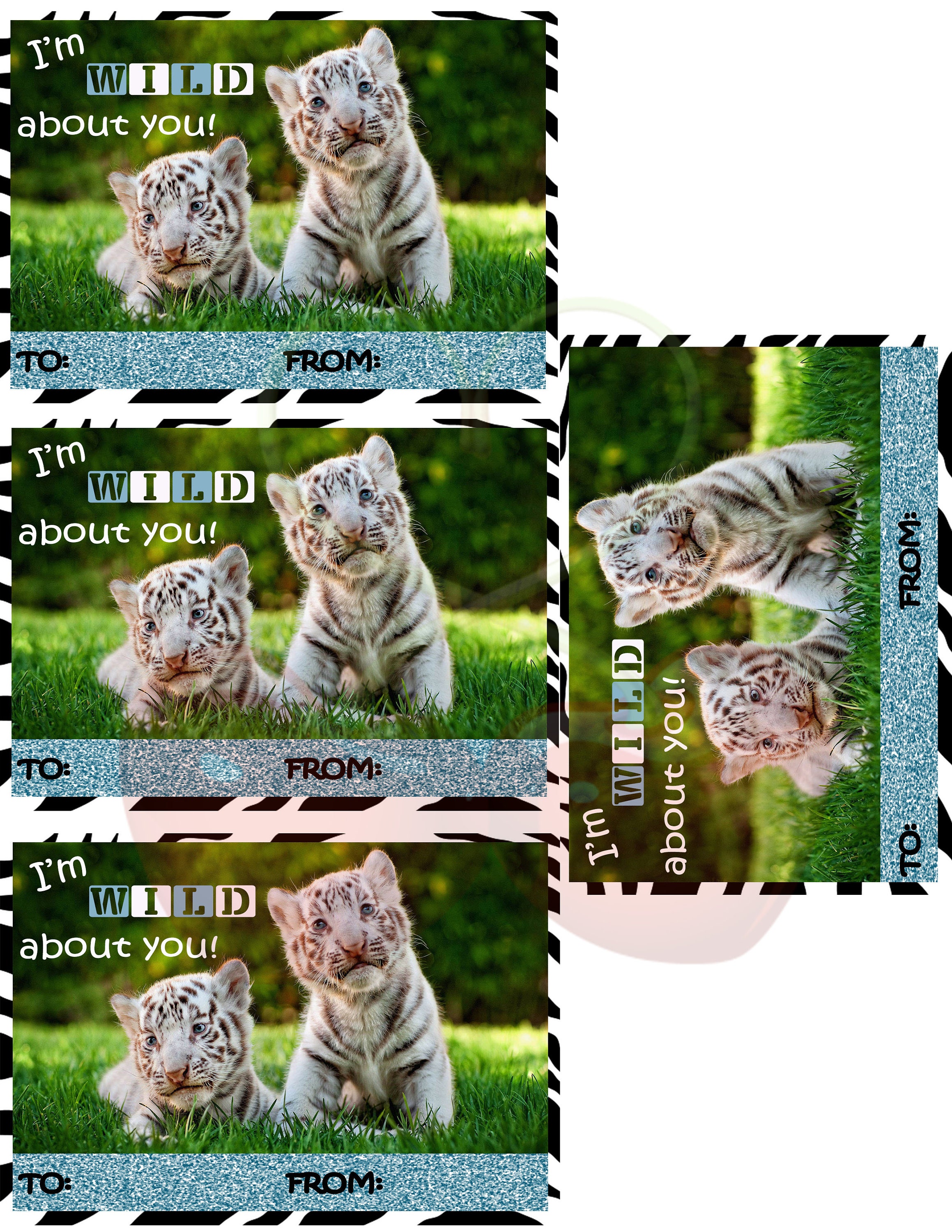 Valentines Day Cards // Bengal Tiger // Valentine // Vday Cards // Vday ...