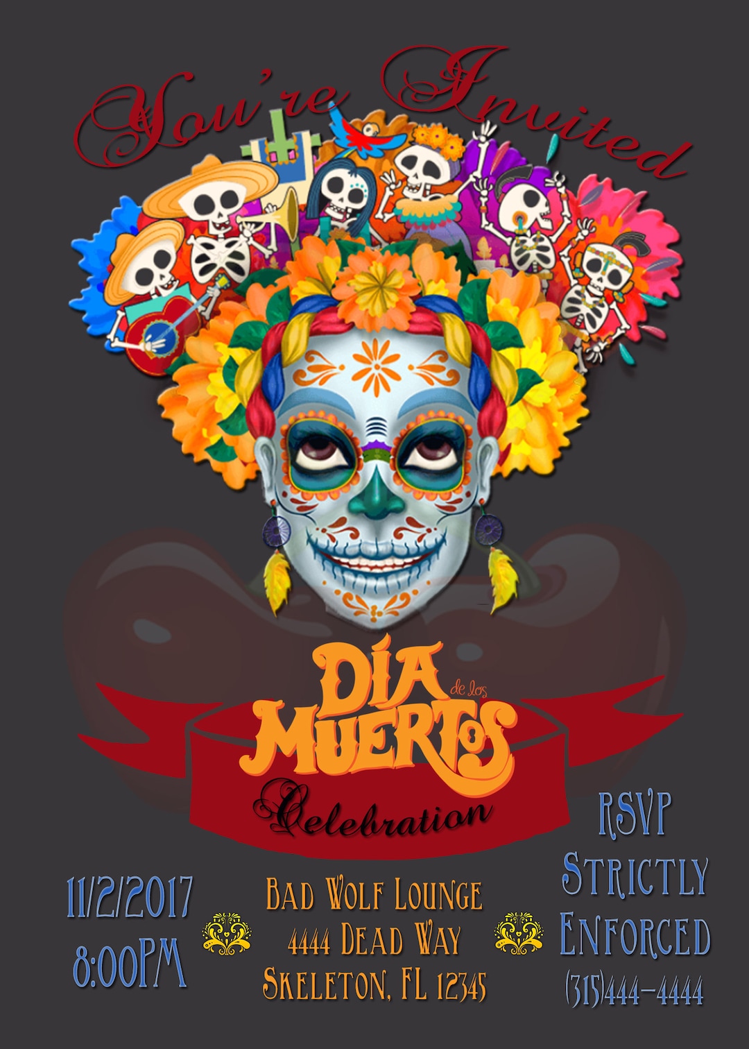 Dia De Los Muertos Invitación digital del Día de los Muertos - Etsy México