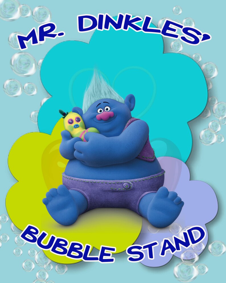 Trolls Poster Board // Bubble Stand // Trolls // Biggie and Mr.dinkles ...