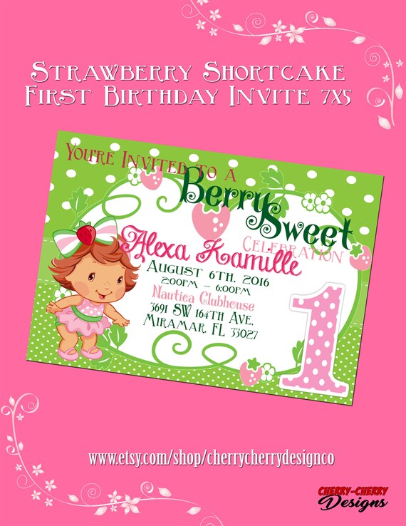 Strawberry Shortcake Baby Shower Invitations