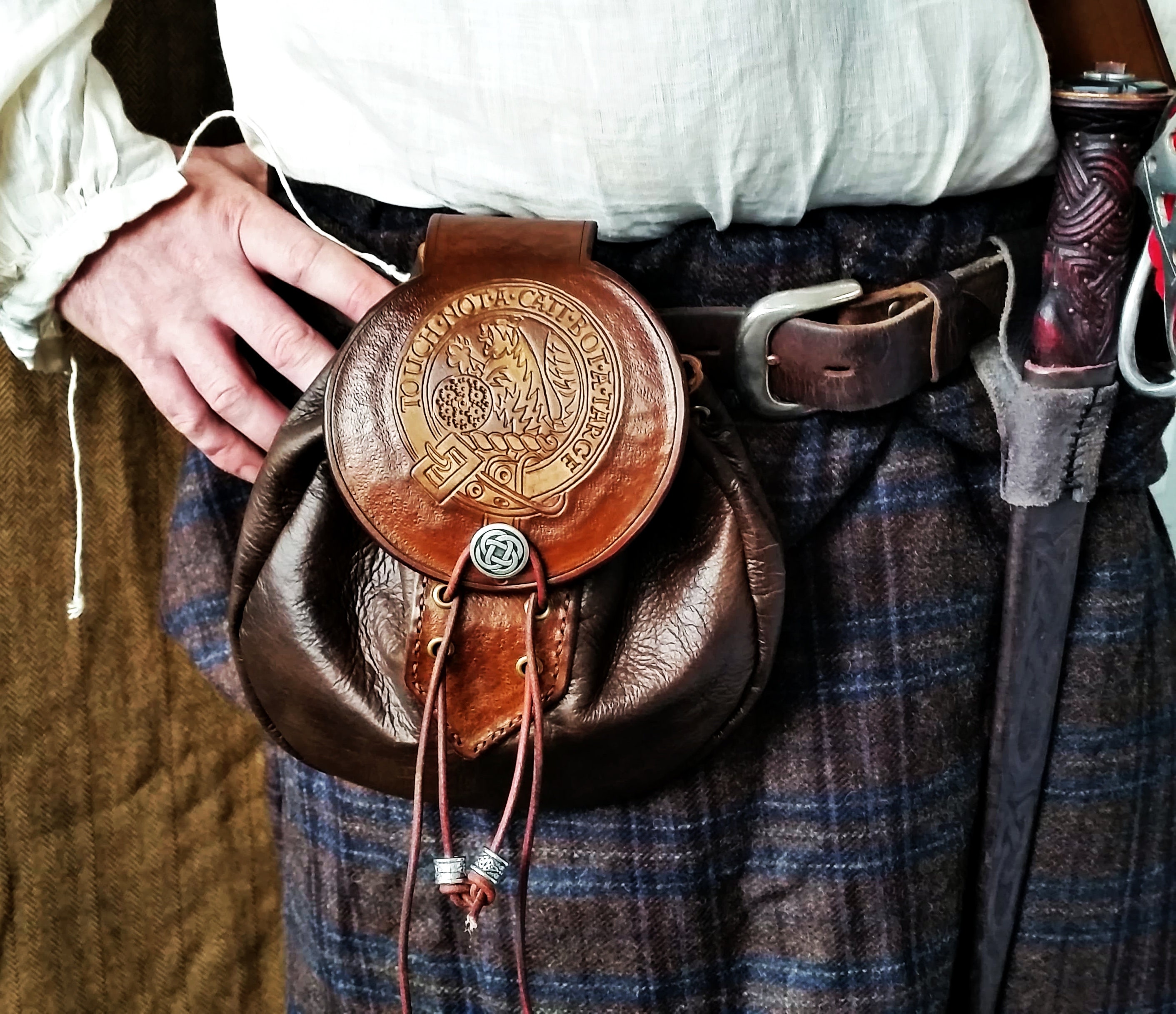 Clan Macbean Leather Sporran Bag | Etsy UK