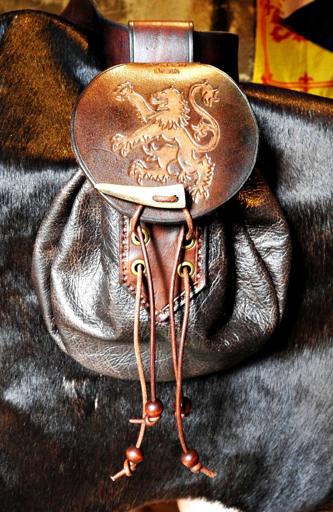 Traditional Scottish Leather Sporran With Lion Rampant - Etsy