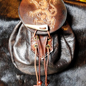 Traditional Scottish Leather Sporran With Lion Rampant - Etsy