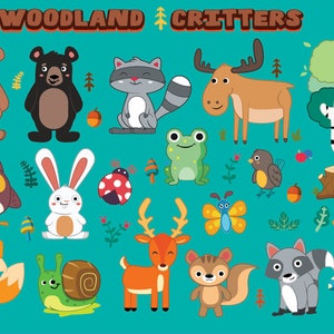 Woodland Animals Clipart Commercial Use, Vector Graphics, Digital Clip ...