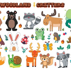 Woodland Animals Clipart Commercial Use, Vector Graphics, Digital Clip ...