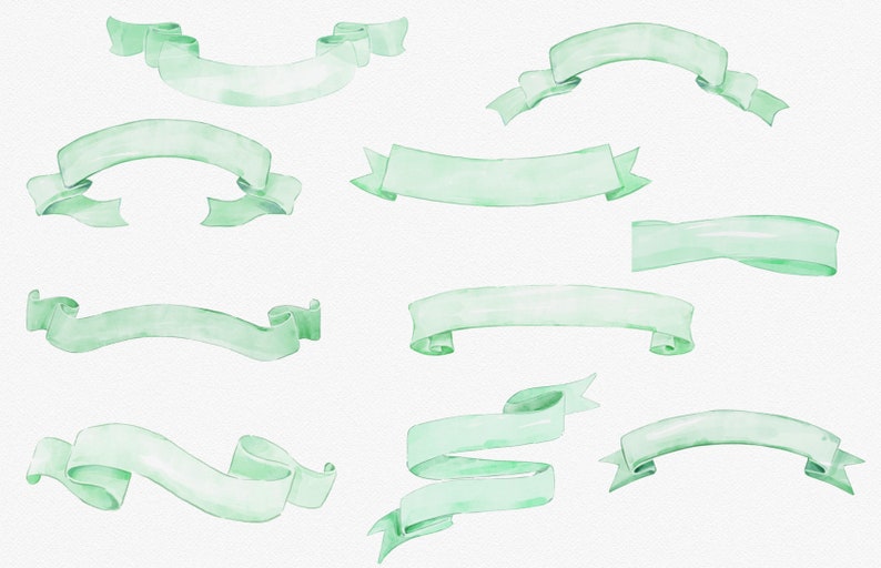 Watercolor Banners Ribbons Clipart / Digital Download / Wedding Event ...