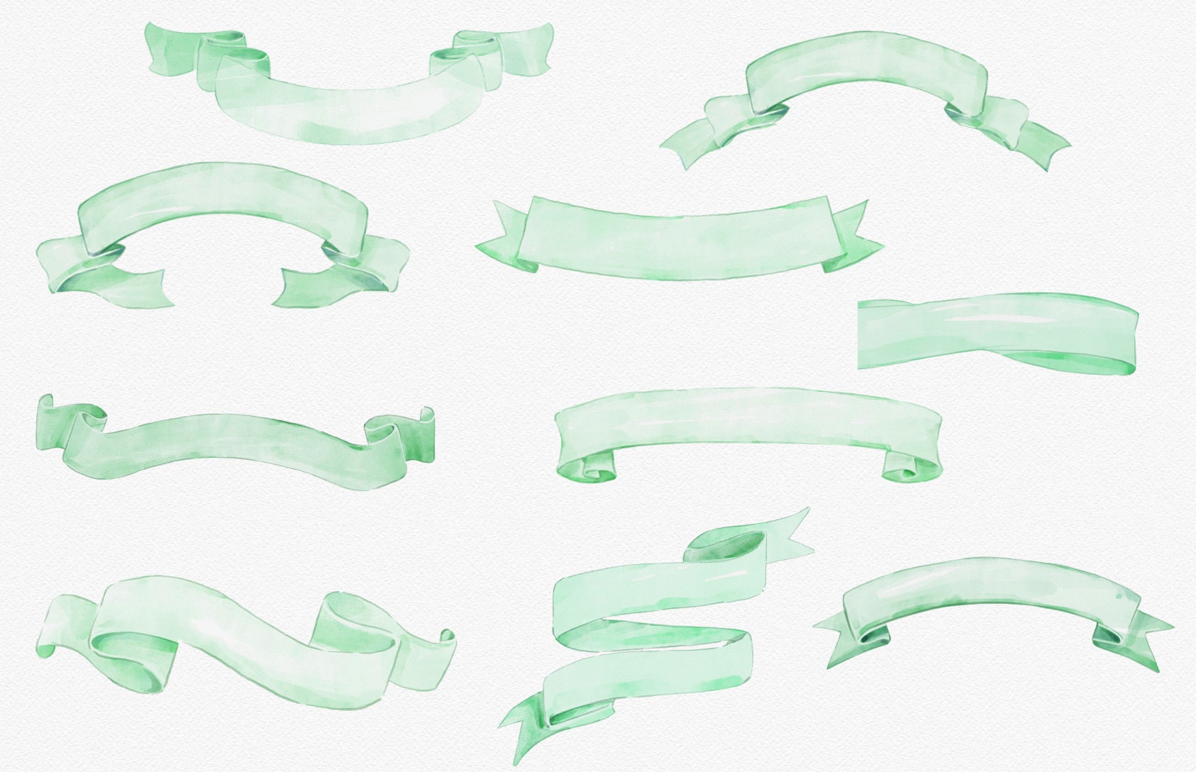 Watercolor Banners Ribbons Clipart / Digital Download / Wedding Event ...